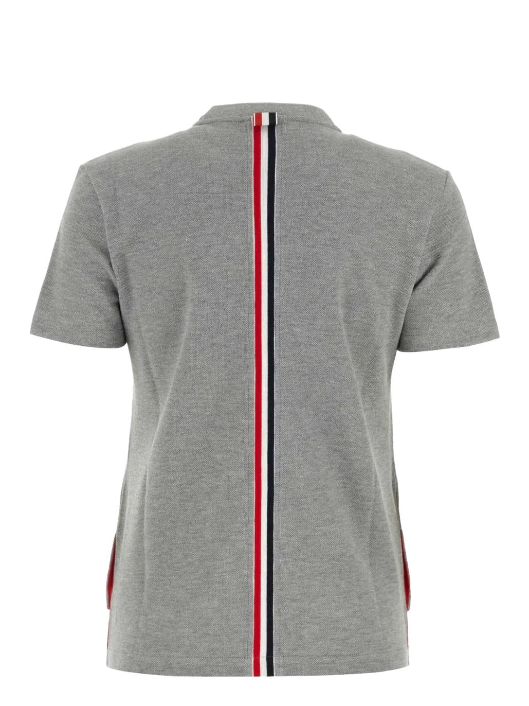 THOM BROWNE Thom Browne Striped Logo-Patch Polo Shirt